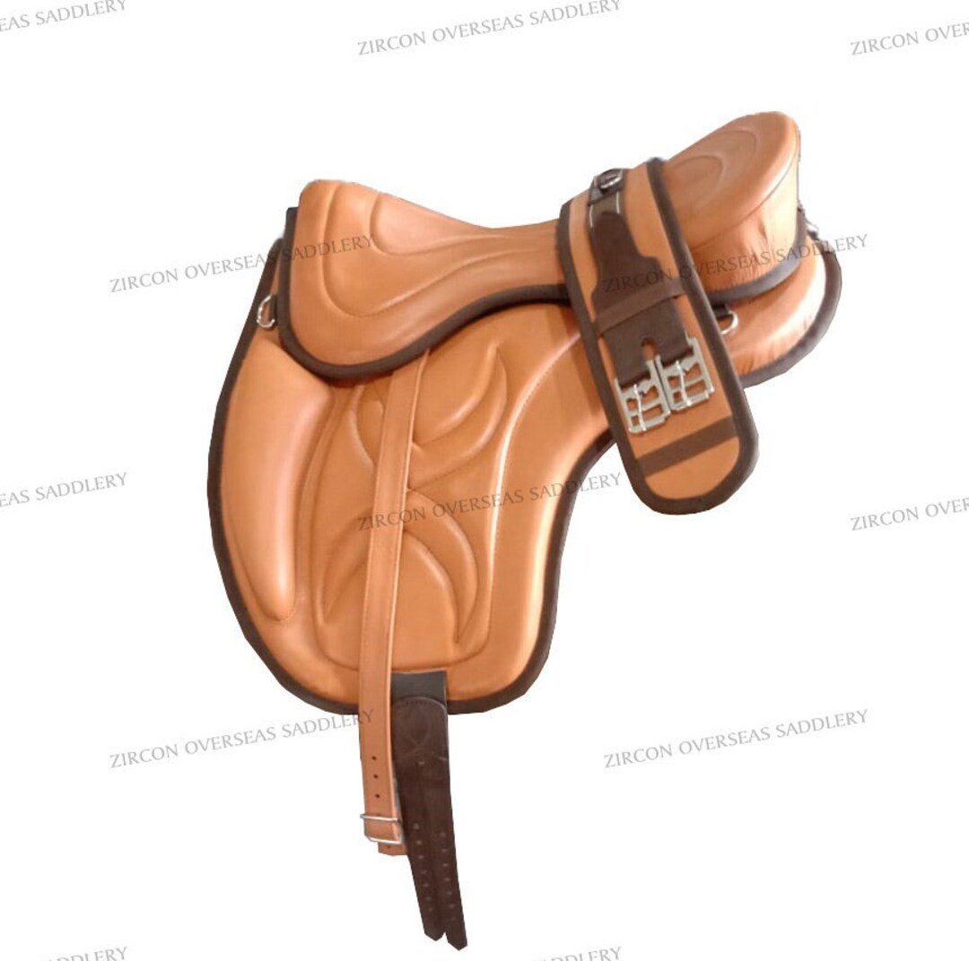 Tan Brown Treeless Freemax Leather Saddle Leather NEW Freemax Tan Softy ...