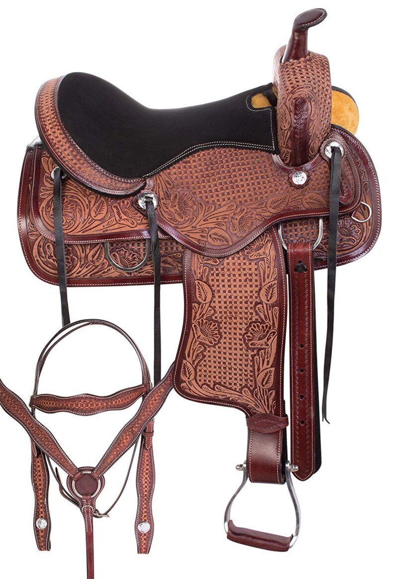 Western Brown Show Barrel Racing Roping Horse Ranch Saddle | Etsy