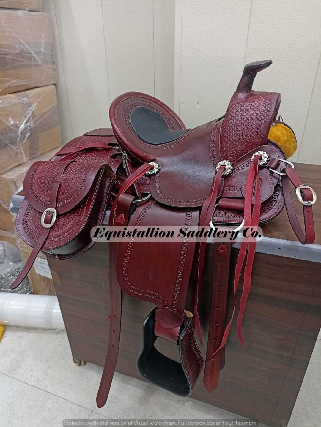 Wade Tree Fork Western Premium Leather Equestrian Roping Ranch Work ...
