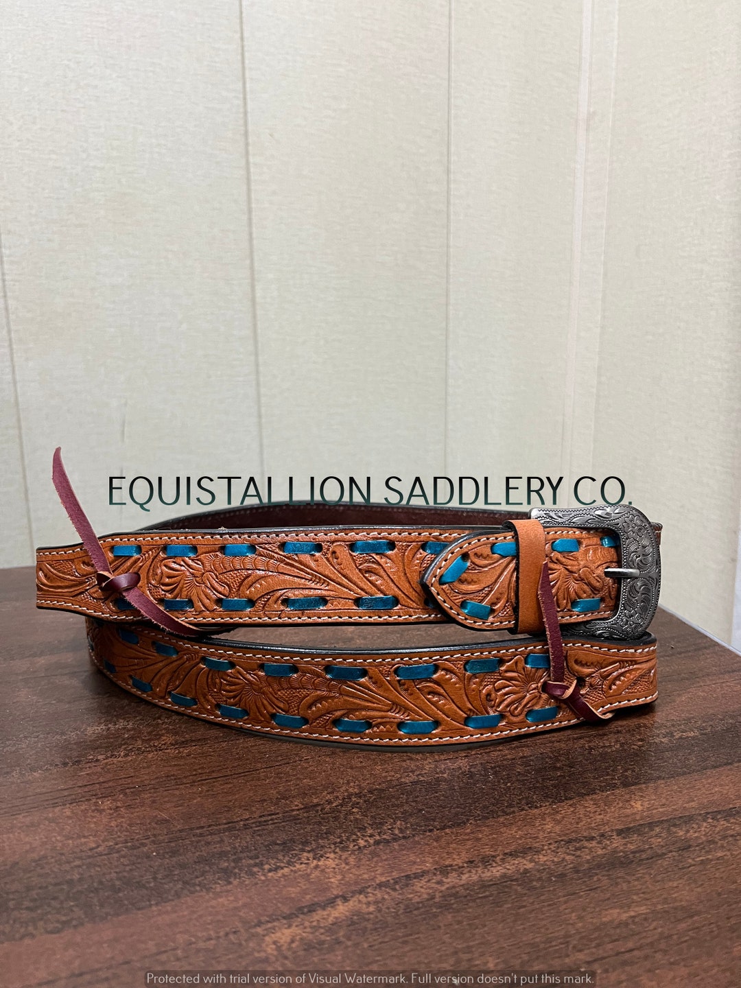 Belt Style Turquoise Buck Stitch Split Ear Headstall Horse Bridles ...