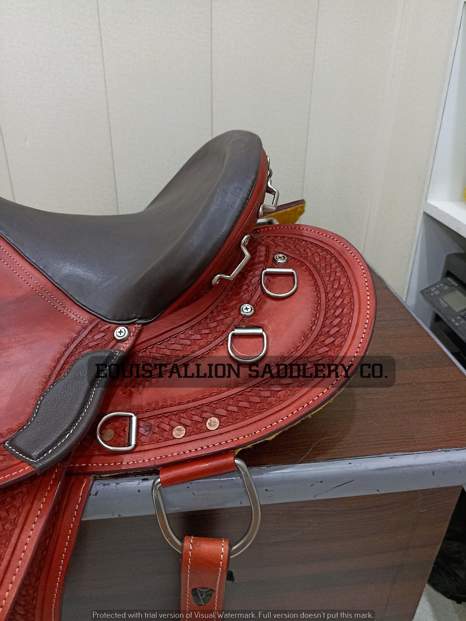 Equistallion New Leather Western Stock Endurance Hb Australian Saddle ...