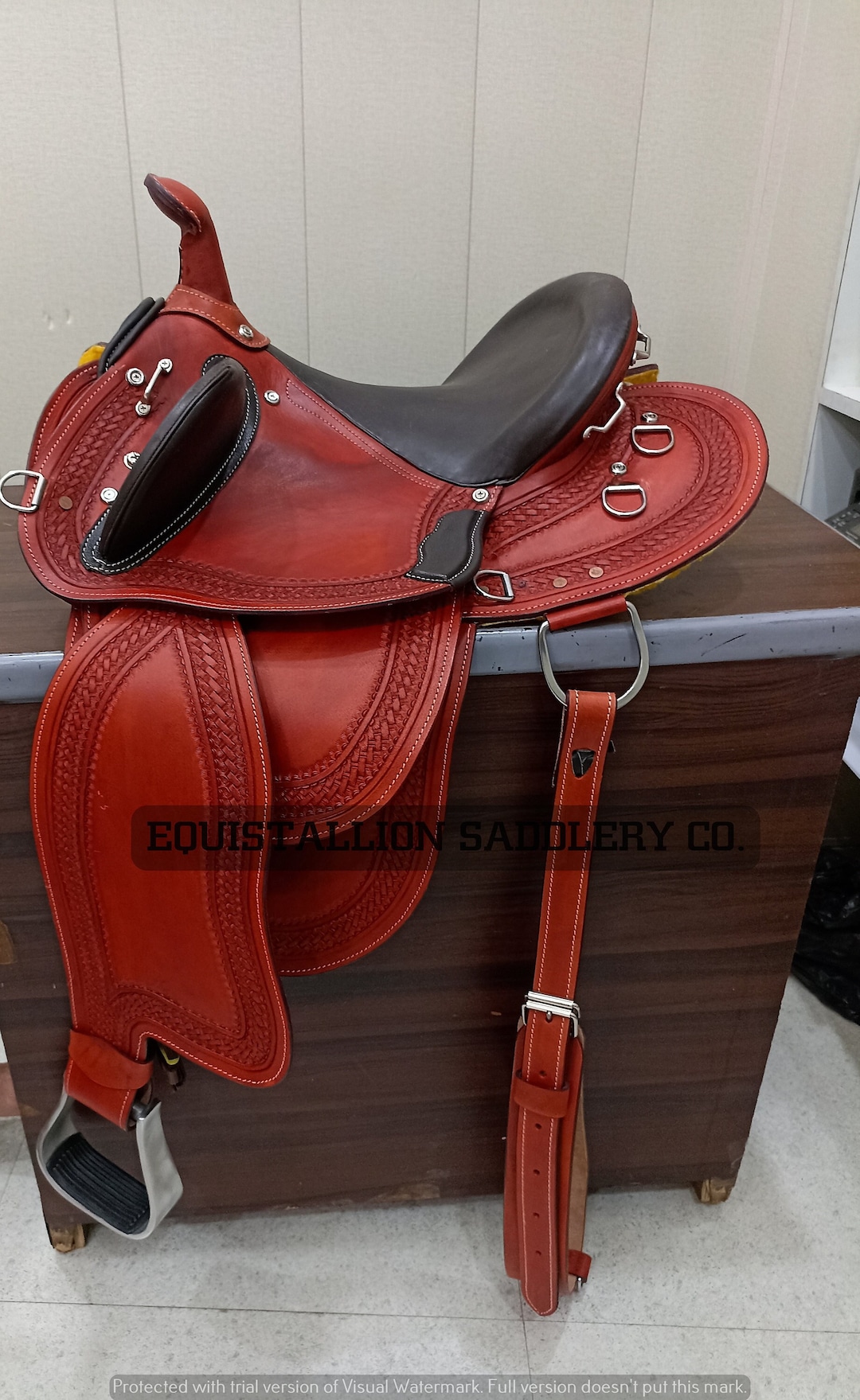 Equistallion New Leather Western Stock Endurance Hb Australian Saddle ...