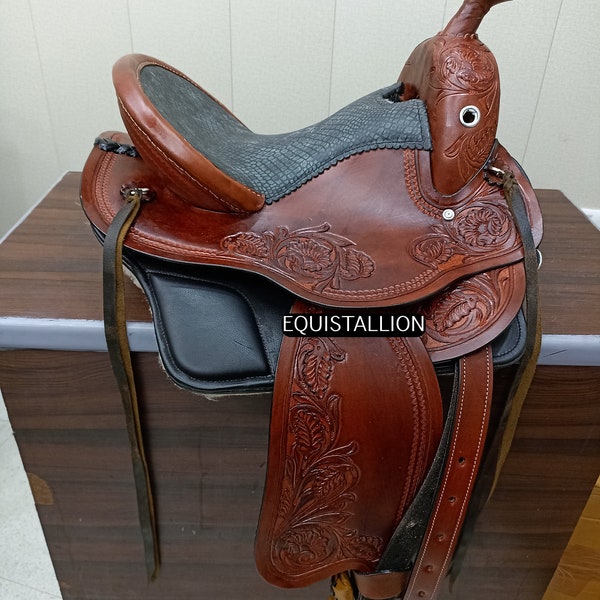 New Leather Western Wade Tree Horse Riding Saddle Tack Ranch Roping ...