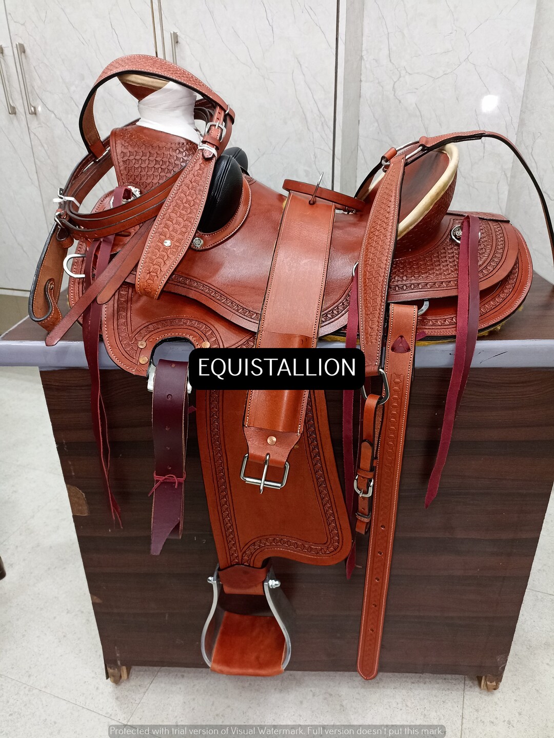 New Leather Wade Western Saddle Horse Riding Tack Set Roping Ranch ...