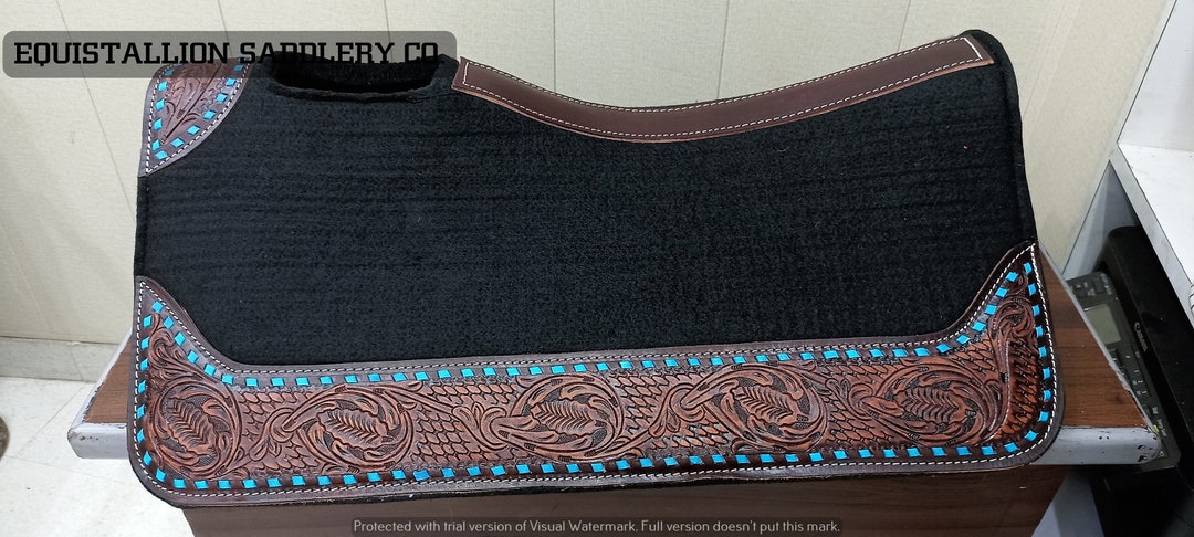 Western Saddle Pad in Black Color Western All Colors Teal Felt Thick ...