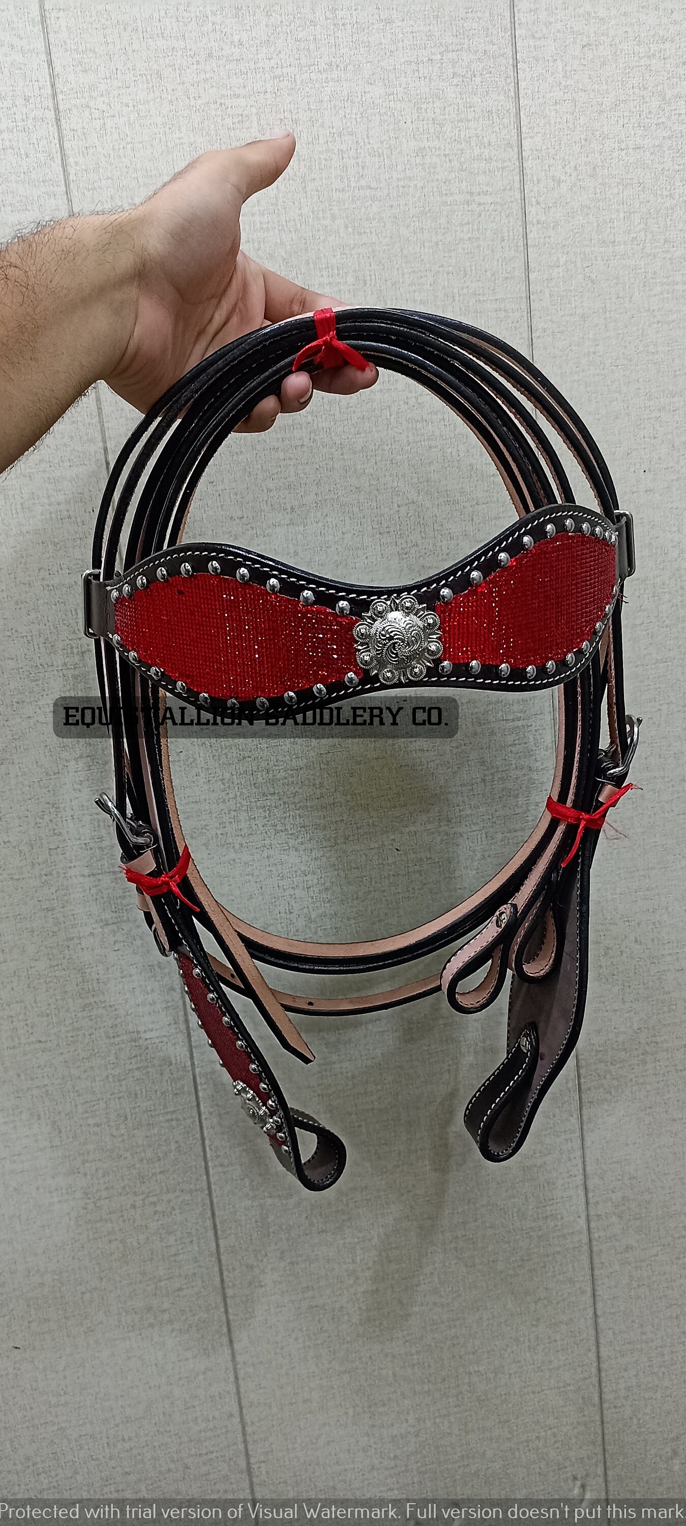 New Premium Leather Western Crystal Headstall With Conchos and Reins - Etsy