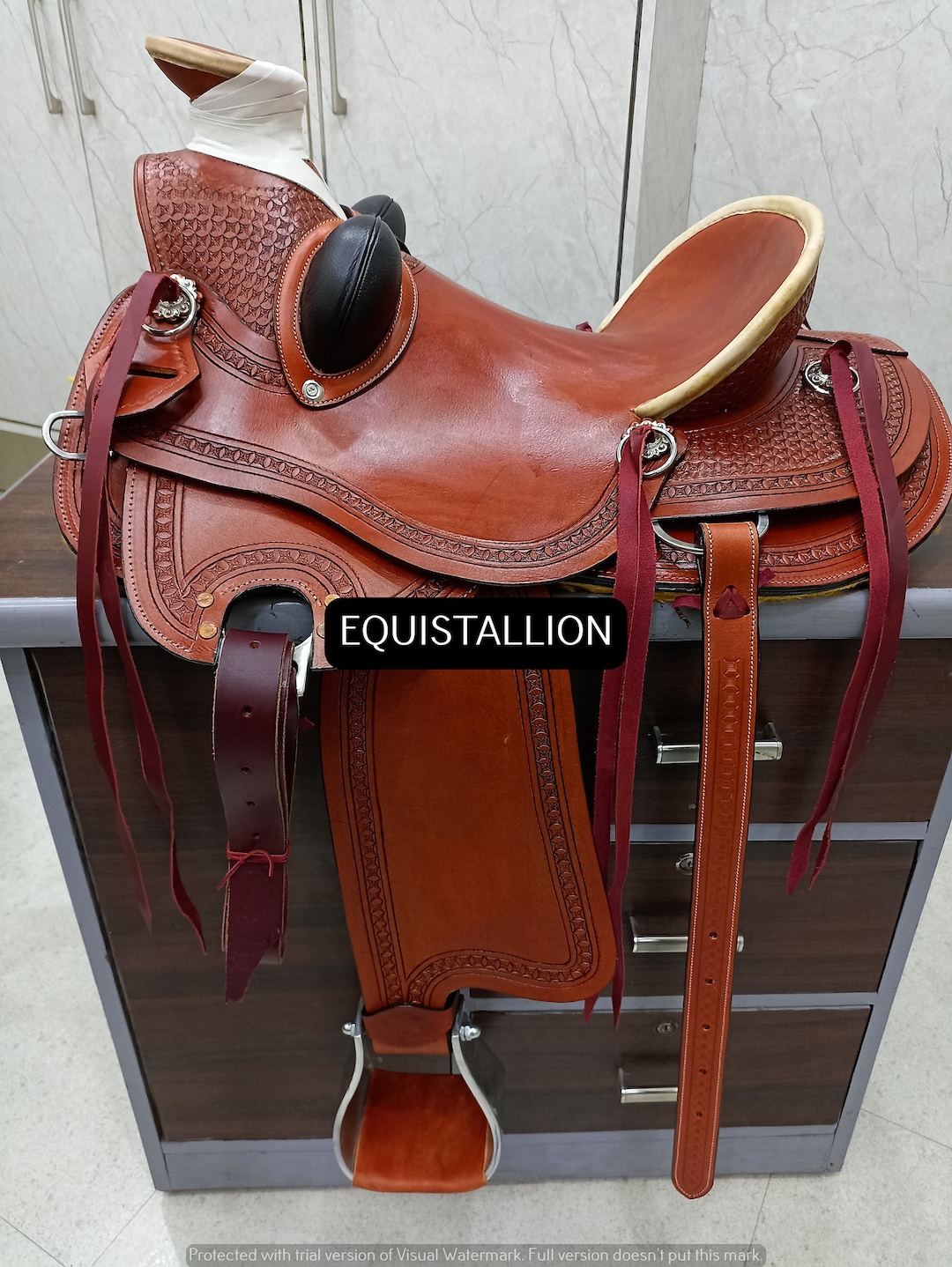 New Leather Wade Western Saddle Horse Riding Tack Set Roping Ranch ...