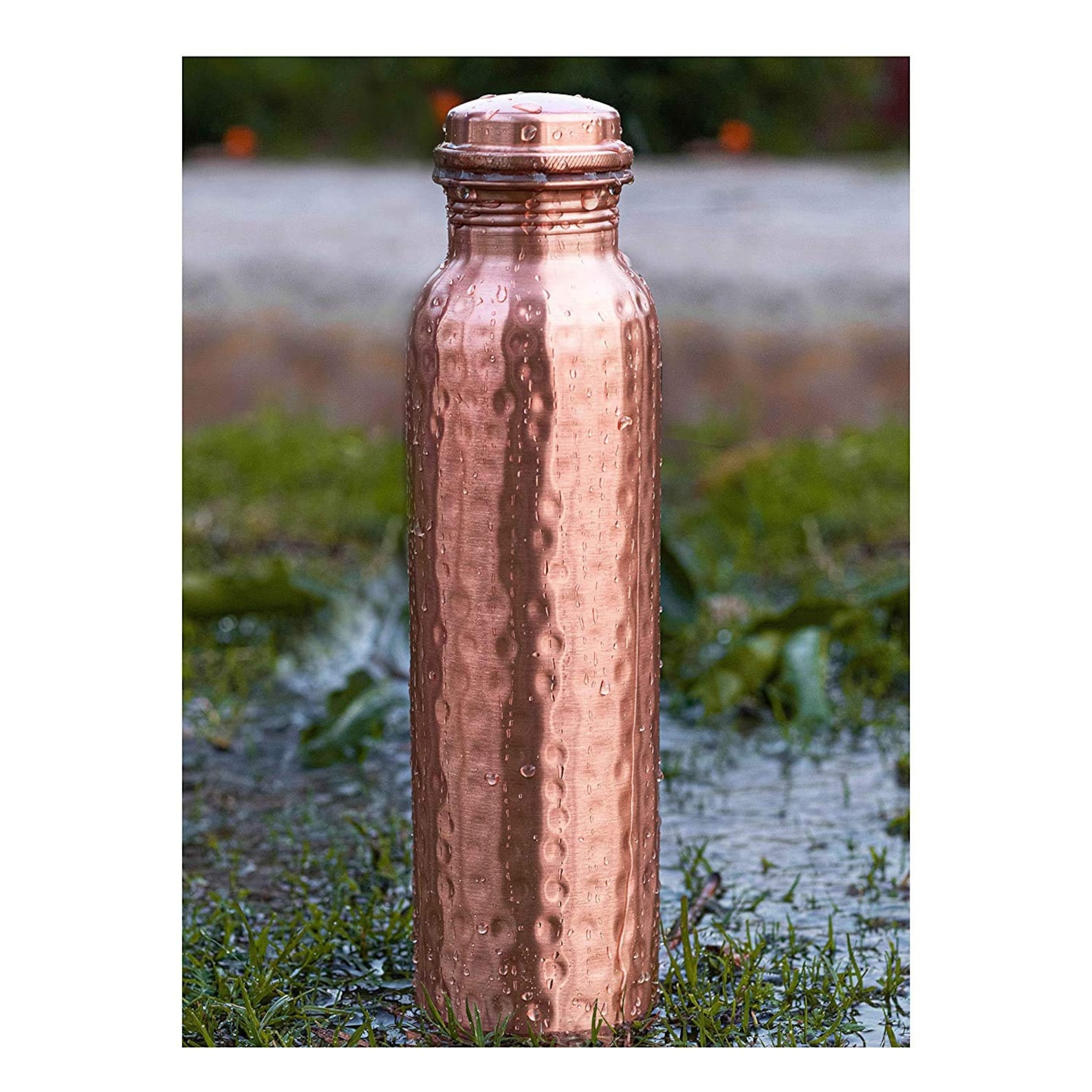 1 Ltr Hammered Pure Copper Water Bottle Copper Thermos Flask | Etsy