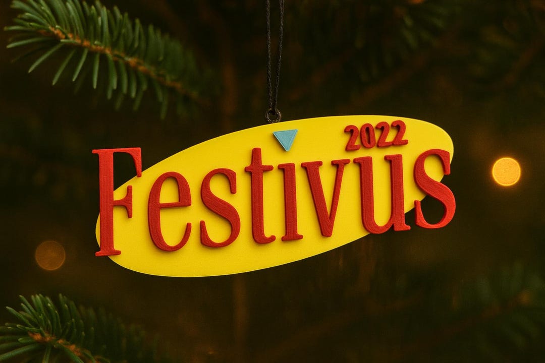 Festivus - 3D Printed Tree Ornament - Seinfeld, Costanza Holiday - Etsy ...
