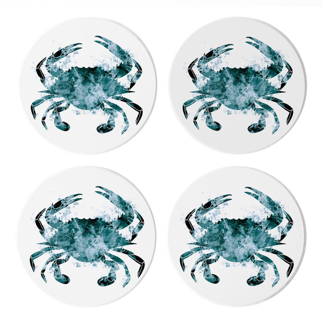 Blue & White Water Color Blue Crab - Etsy