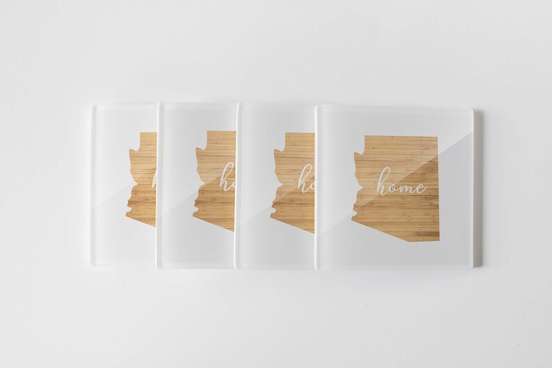 Arizona State Shape Small Wood Plaques Coasters Drinkware etna.com.pe