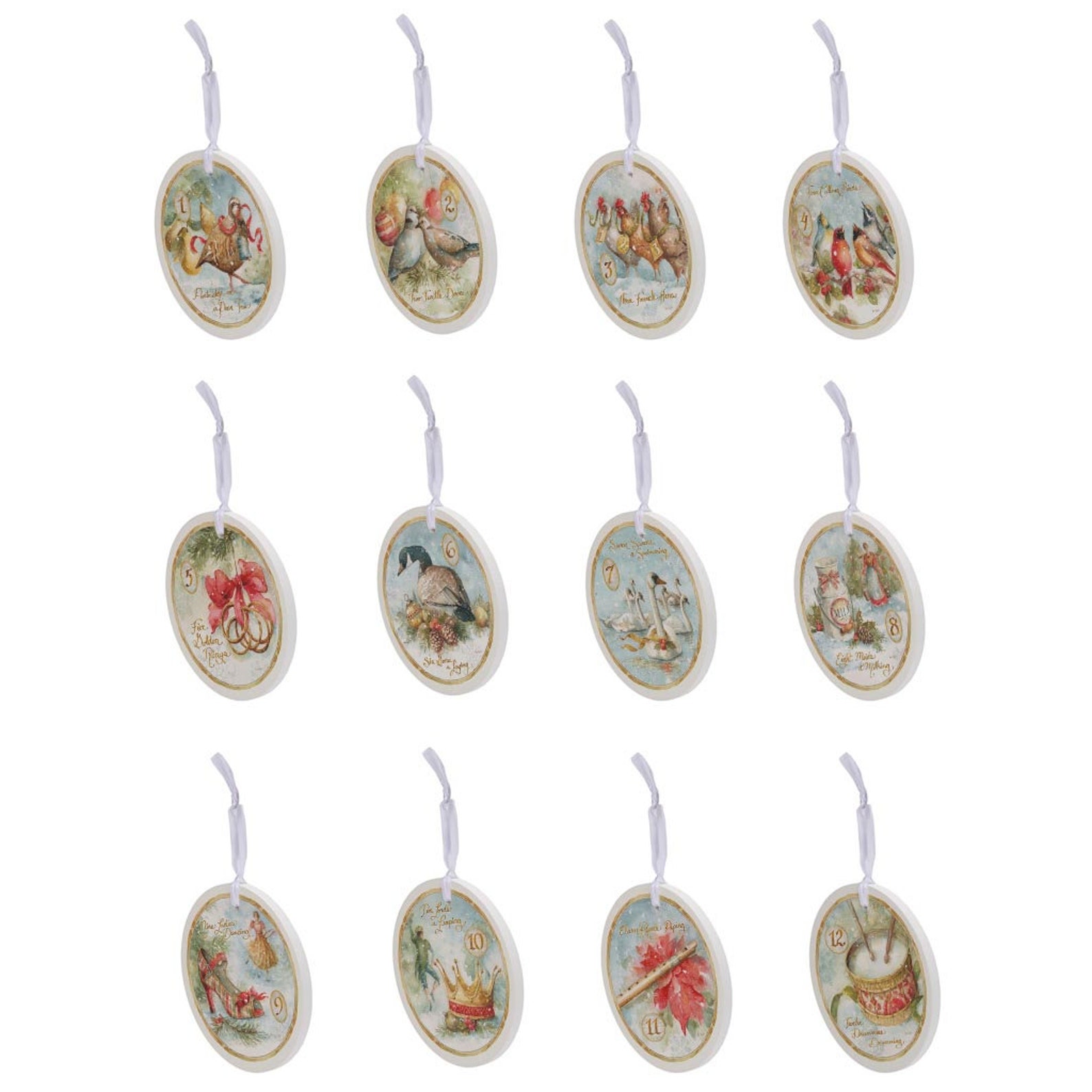 Full Set of All 12 Days of Christmas Ornaments - Etsy