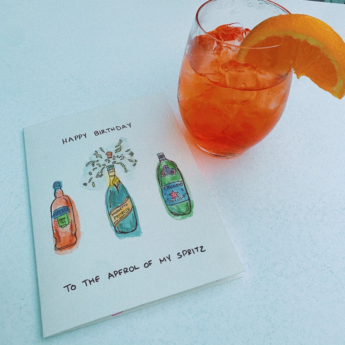 Aperol Spritz Birthday Card | Etsy