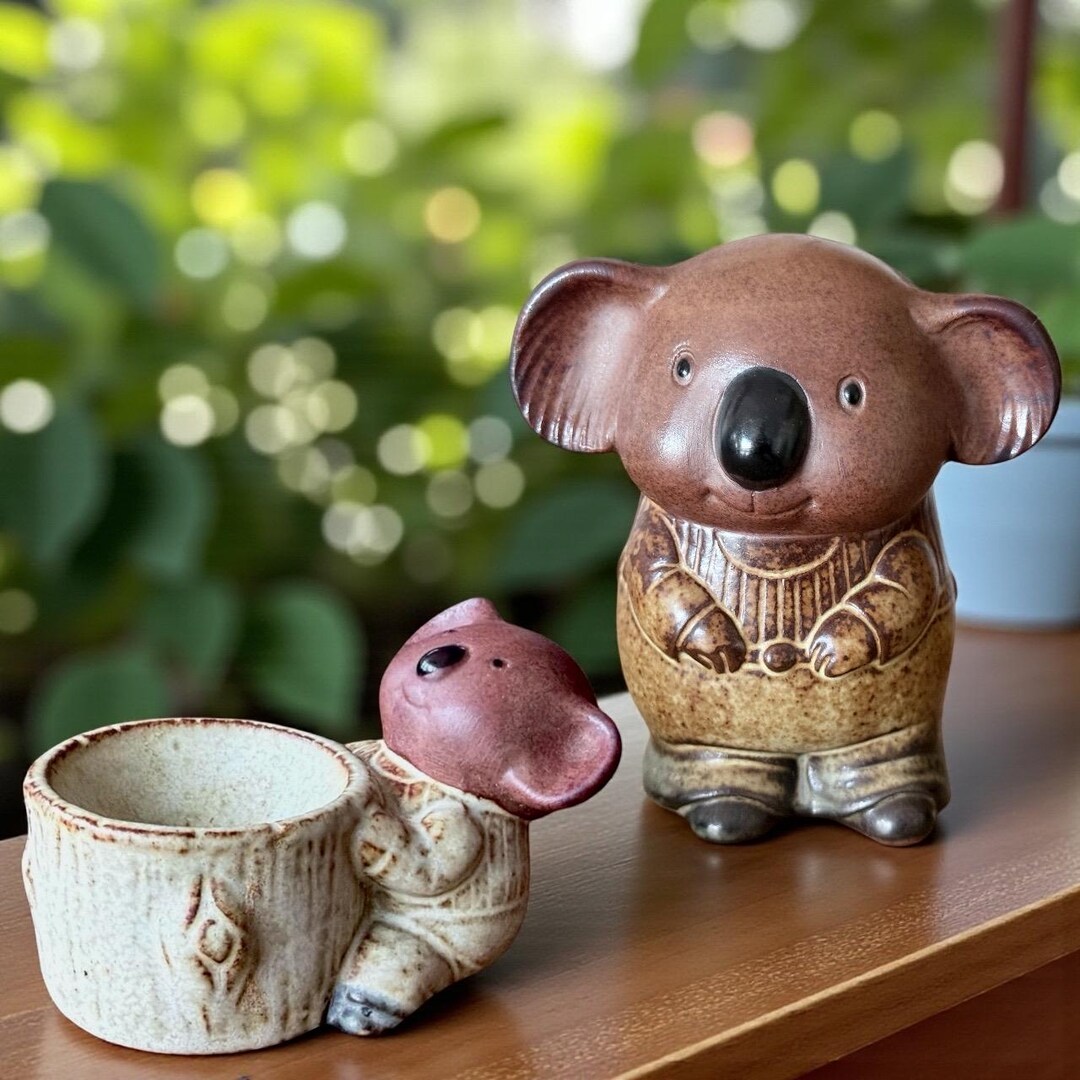 Vintage Gempo Pottery, Ceramic Koala Egg Cup and Statue Mid Century ...