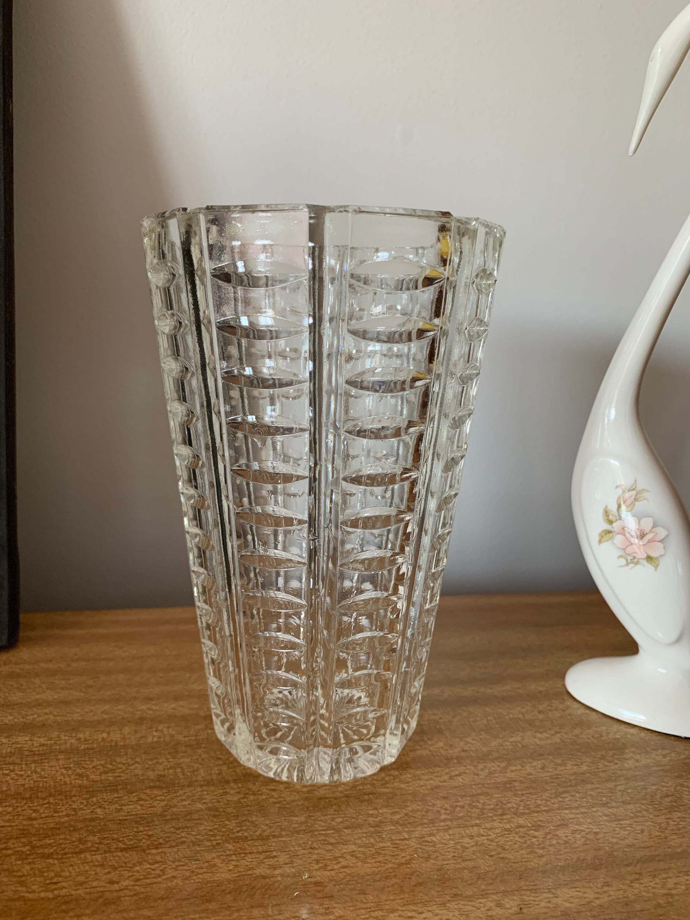 Vintage Art Deco Depression Glass Vase Urn - Etsy Australia