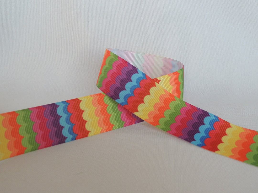Rainbow Swish Grosgrain Ribbon 25mm Sold by the Metre - Etsy UK