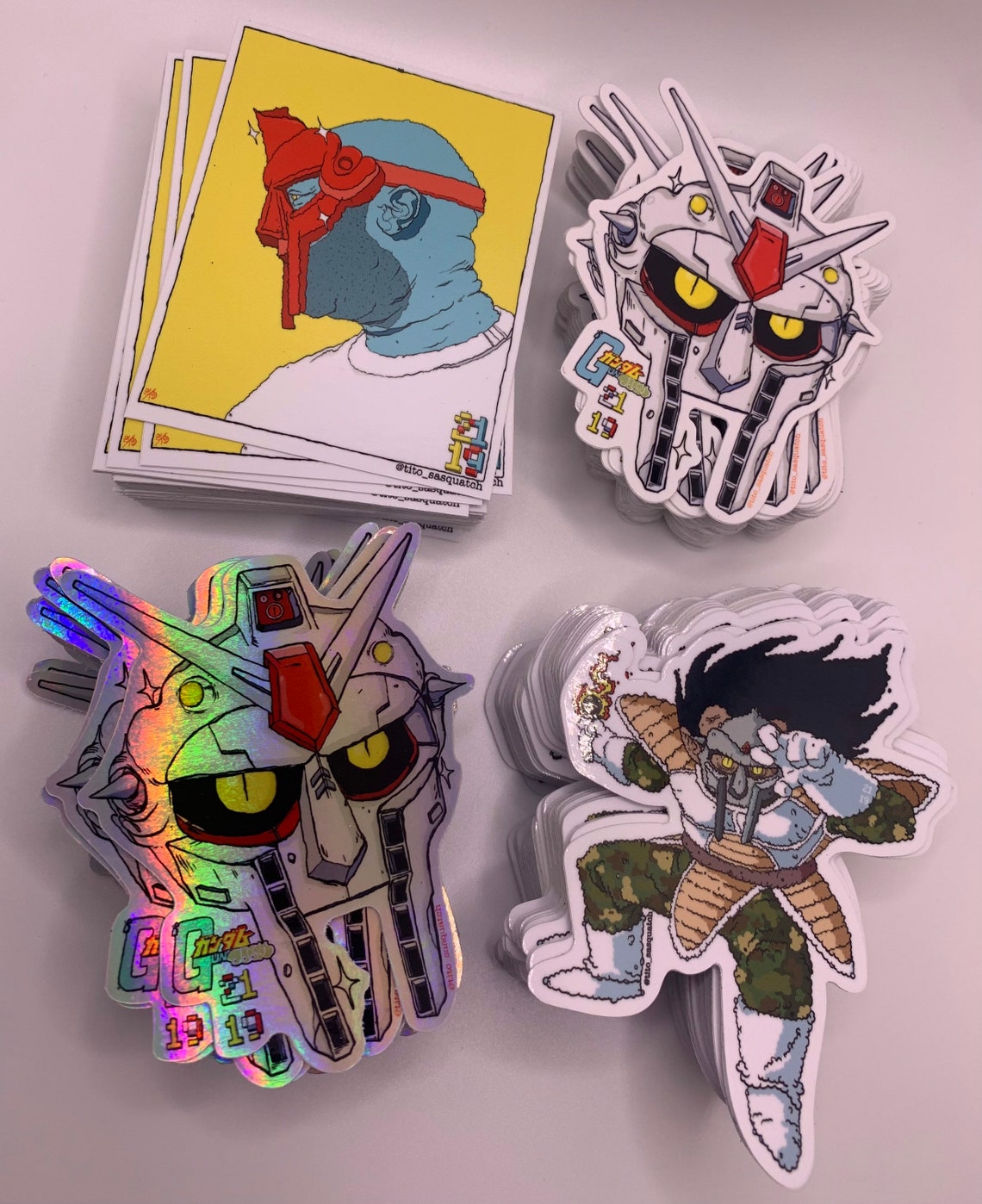 MF DOOM Vinyl Sticker Pack: Holographic Gundoom, Metal Face - Set of 4 ...