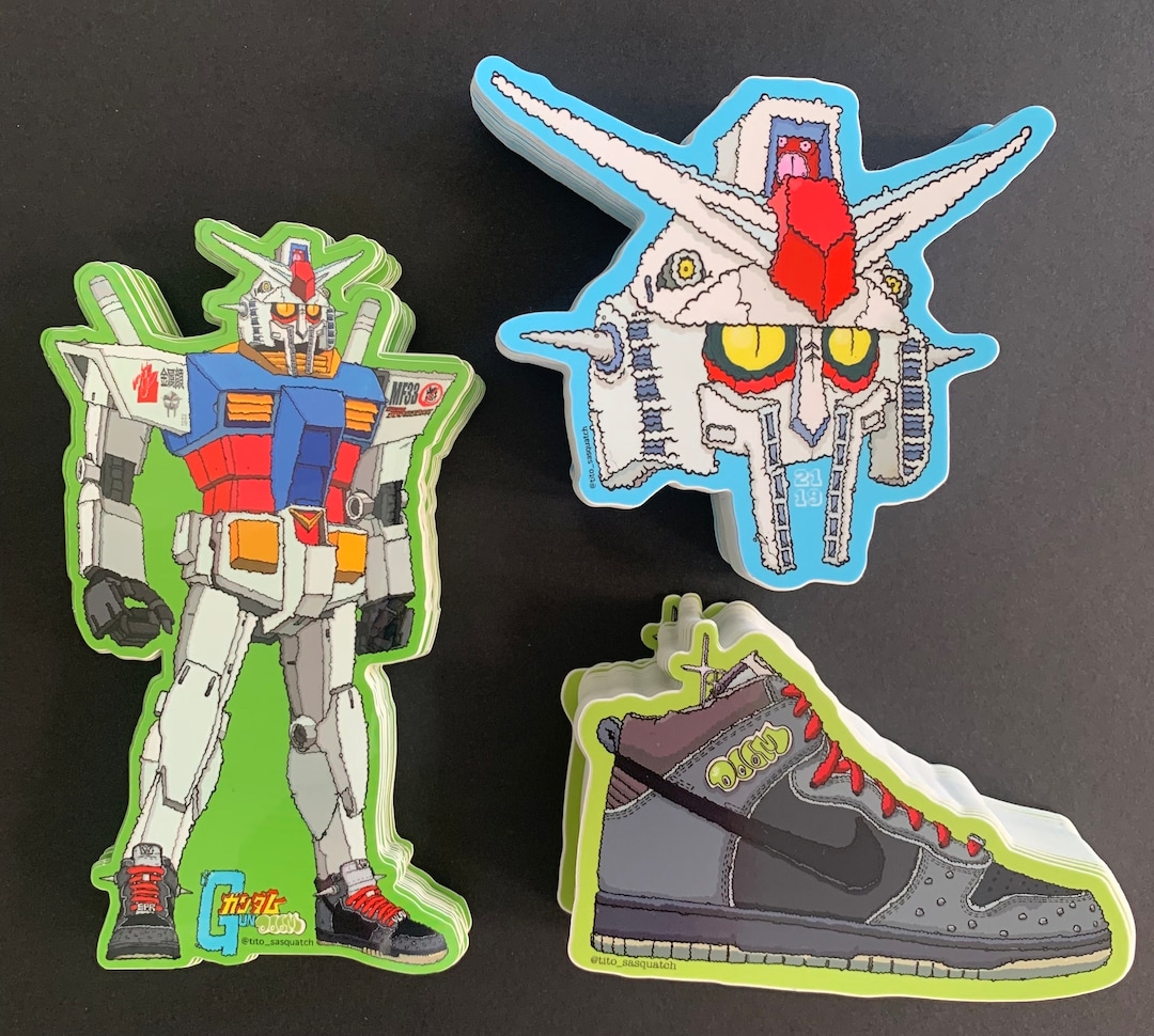 Gundoom (3 Sticker Pack) MF DOOM X Gundam Anime X Sneaker Head X Hip ...