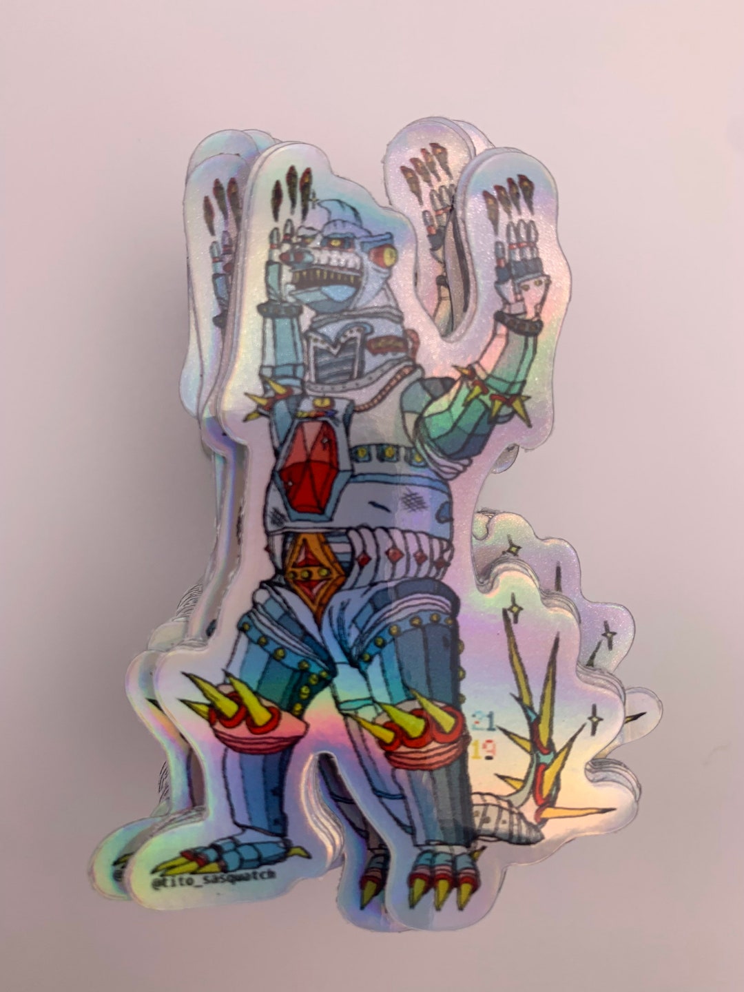 MECHA ZILLA 3 Inch Holographic Sticker - Etsy