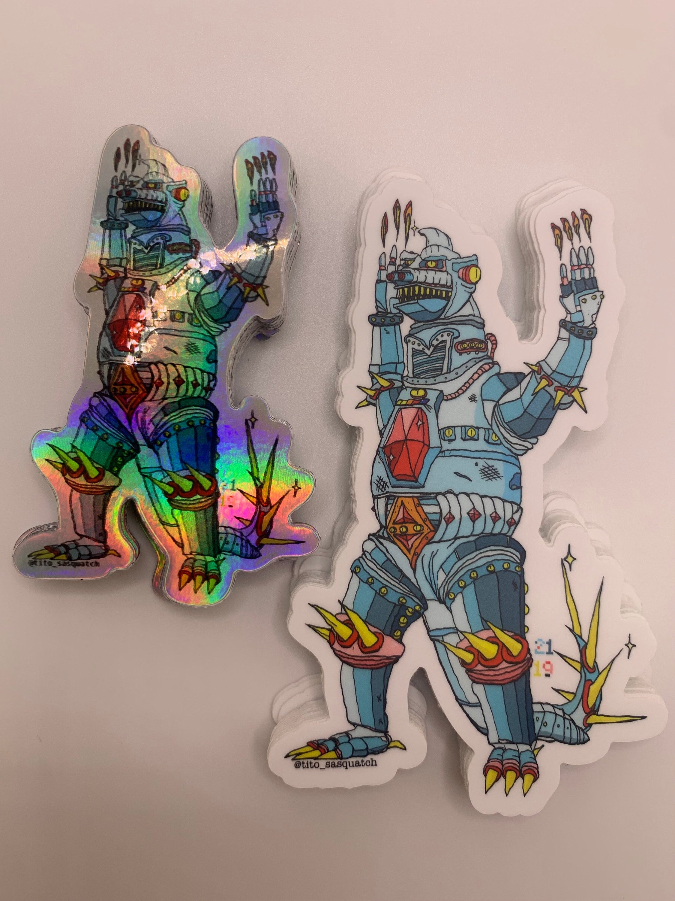 Mecha ZILLA (2 Sticker Pack) 4 Inch Matte + Holographic - Etsy