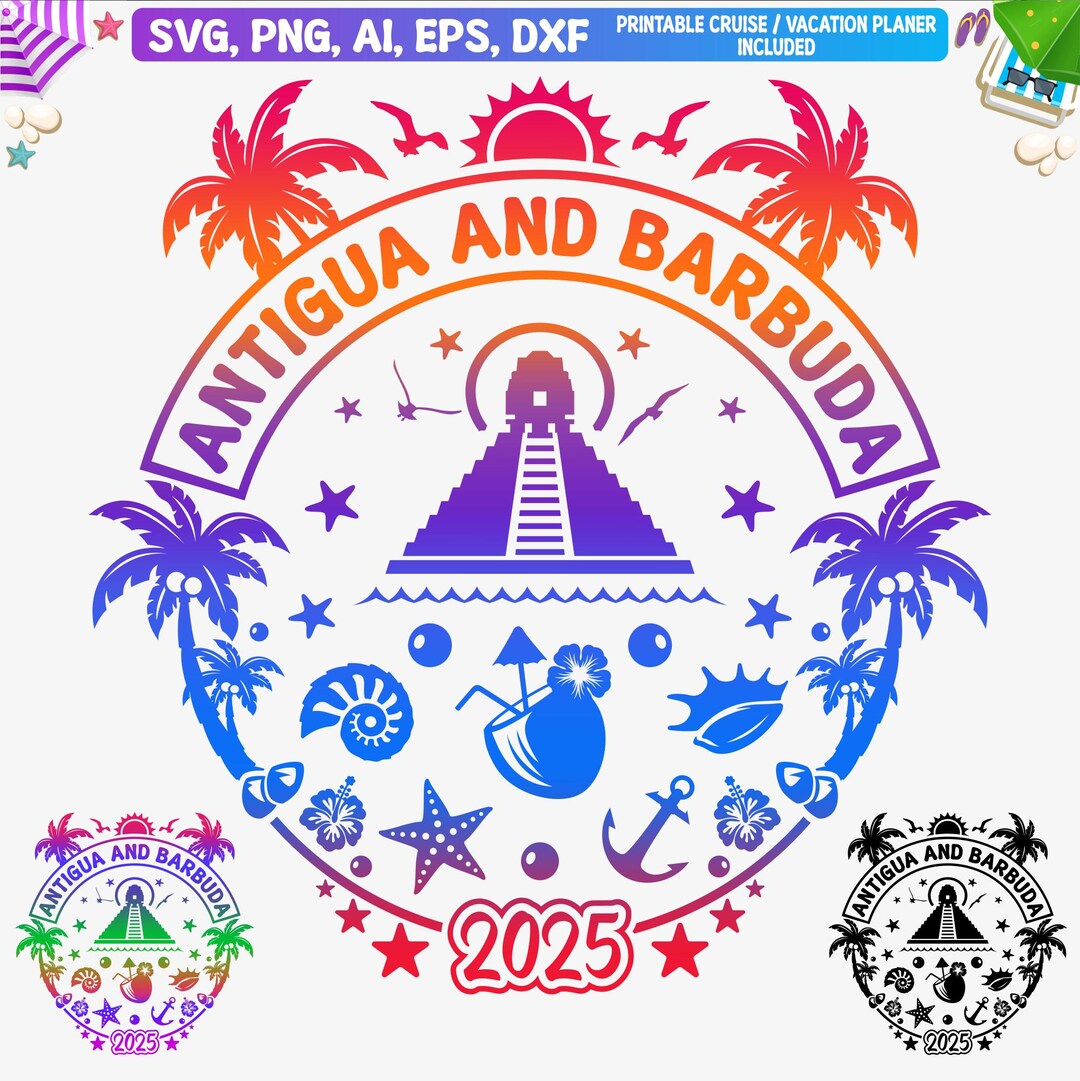 Antigua Barbuda 2025 Vacation SVG Bundle (digital Download) - Etsy
