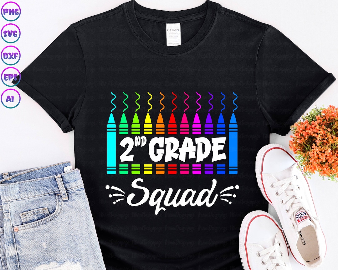 2nd Grade Squad Teacher Shirt SVG: Back to School Design (digital ...