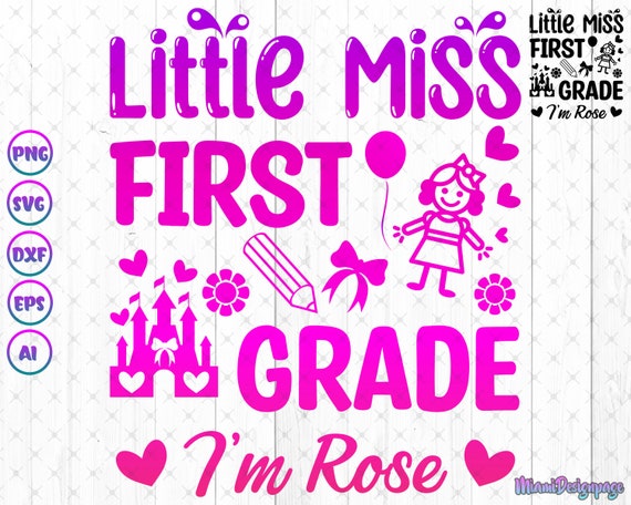 Custom Little Miss First Grade SVG Image Back to School Girl - Etsy
