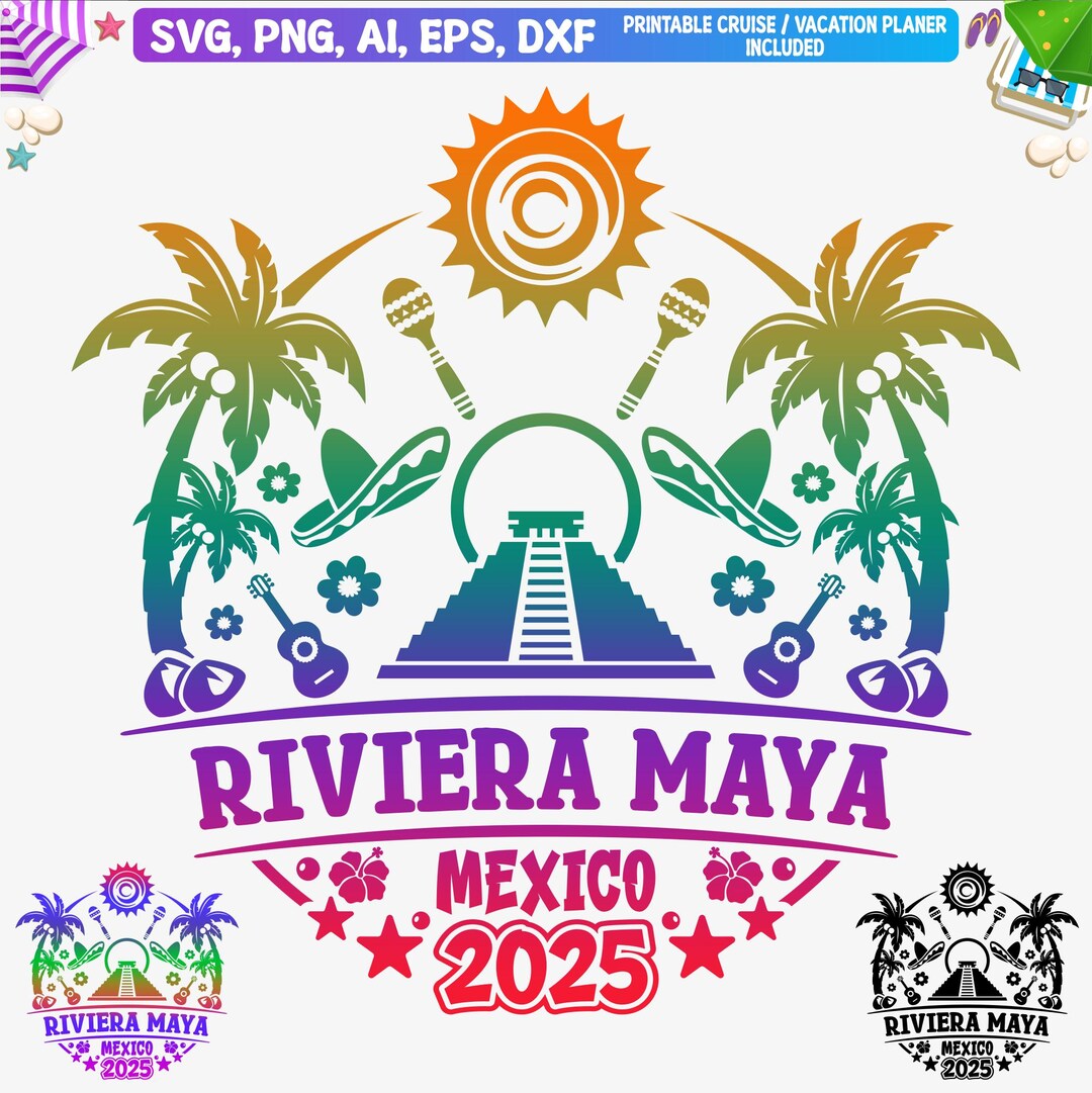 Buy Riviera Maya 2025 SVG: Mexico Vacation Shirt Design (digital ...