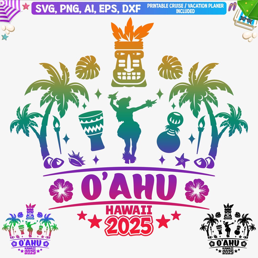 Oahu Hawaii 2025 Vacation SVG PNG: Family Trip Cut File - Etsy