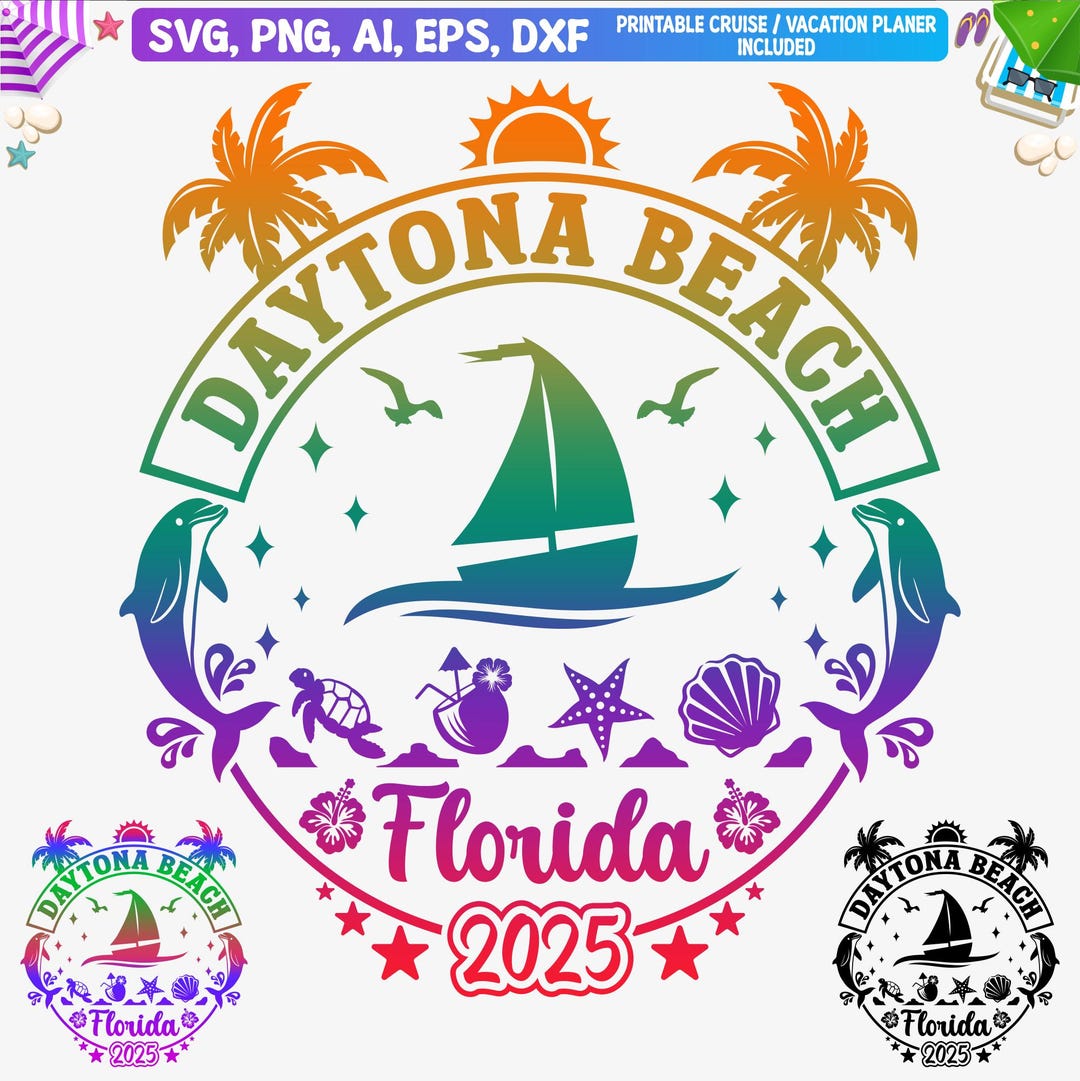 Daytona Beach 2025 Vacation SVG: Family Trip Cut Files (digital ...