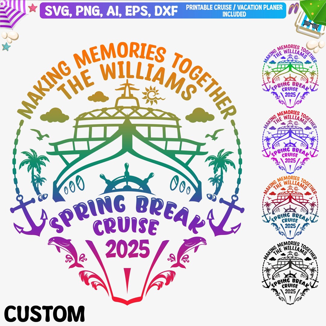Custom Family Cruise 2025 SVG: Spring Break Shirt Design (digital File ...