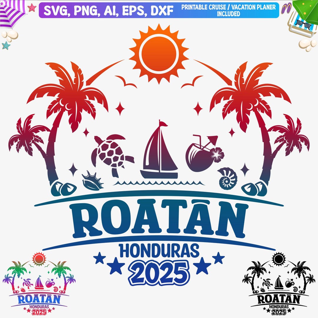 Roatan Honduras Vacation 2025 SVG: Family Trip Design (digital Download ...