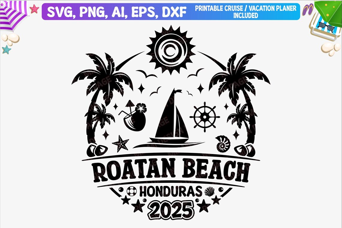 Roatan Beach 2025 SVG: Family Vacation Design (digital Download) - Etsy
