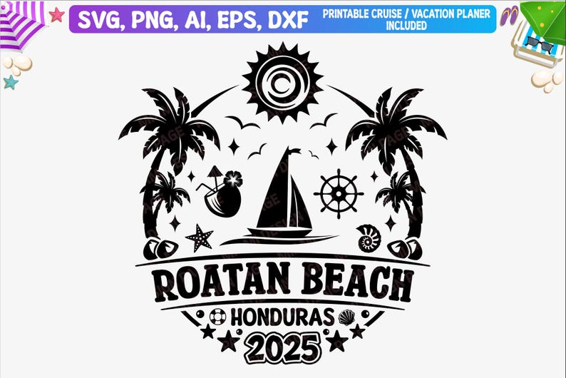 Roatan Beach 2025 SVG: Family Vacation Design (digital Download) - Etsy