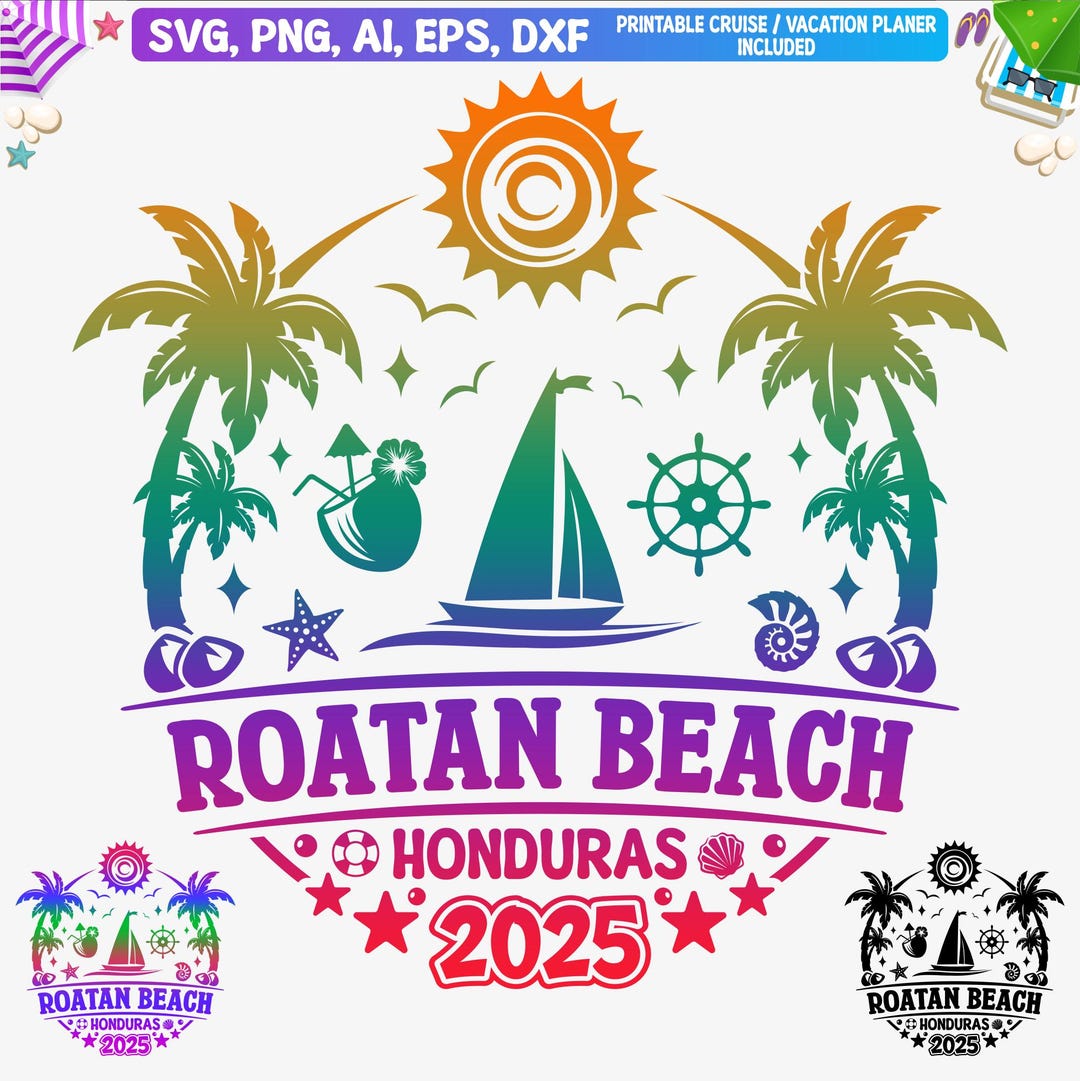 Roatan Beach 2025 SVG: Family Vacation Design (digital Download) - Etsy