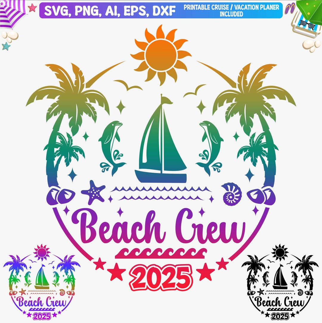 Beach Crew 2025 SVG: Family Vacation Design (digital Download) - Etsy