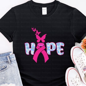 Hope Svg, Breast Cancer Svg, Awareness Shirt Svg, Pink Ribbon T-shirt ...