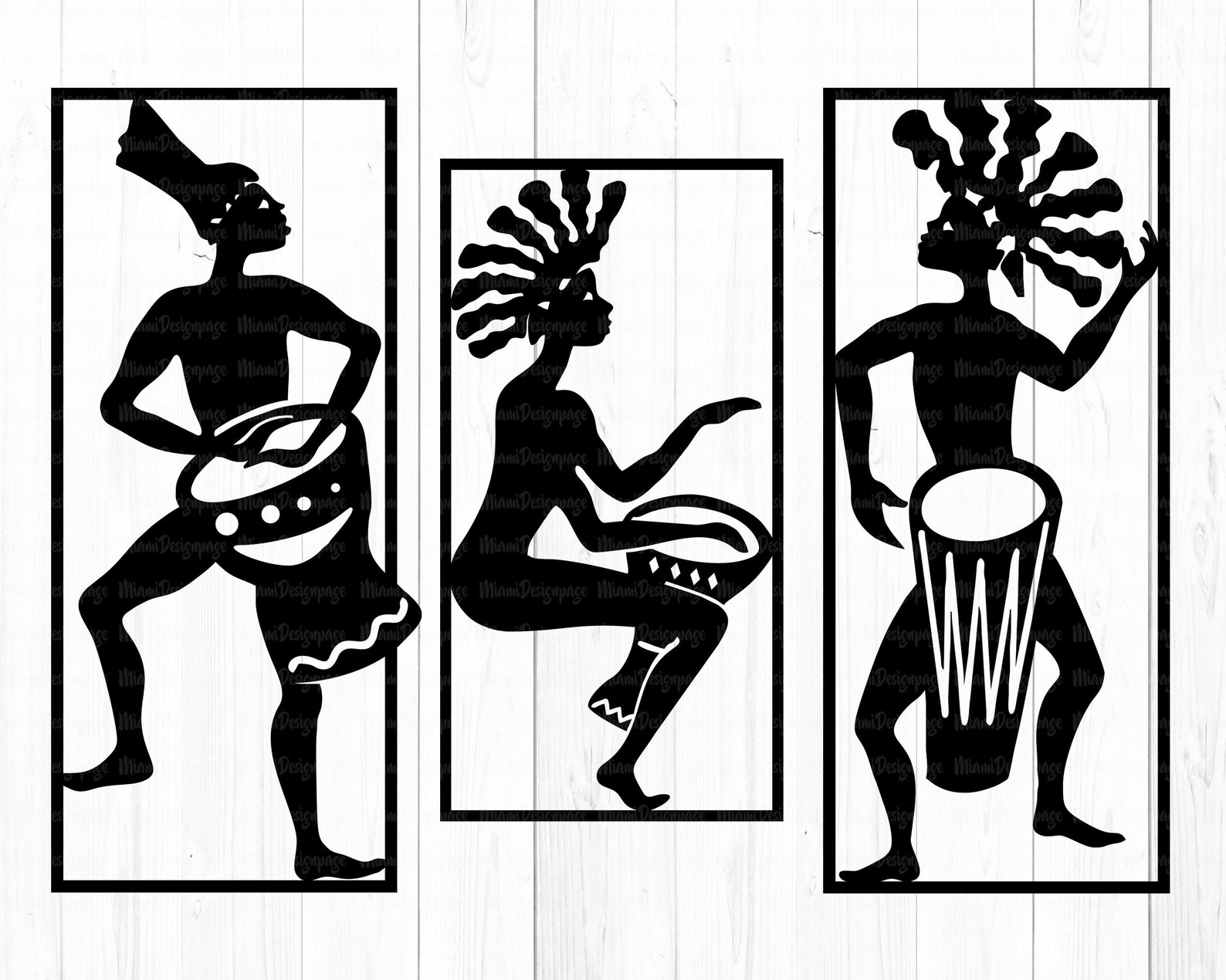 African Wall Decor OF 12 SVG DXF Cut File African Women Wall - Etsy