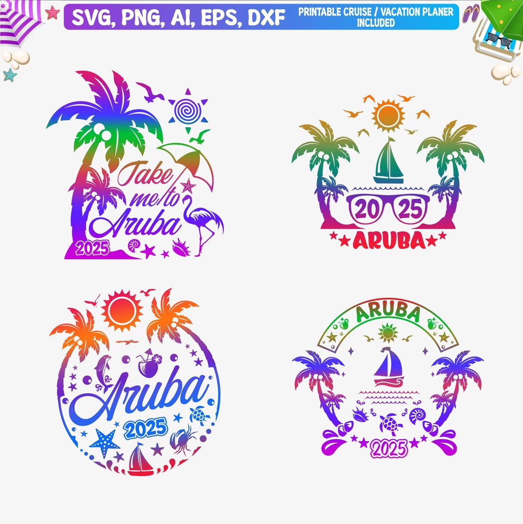 Aruba Vacation 2025 SVG Bundle: Summer Beach Cut Files (digital ...