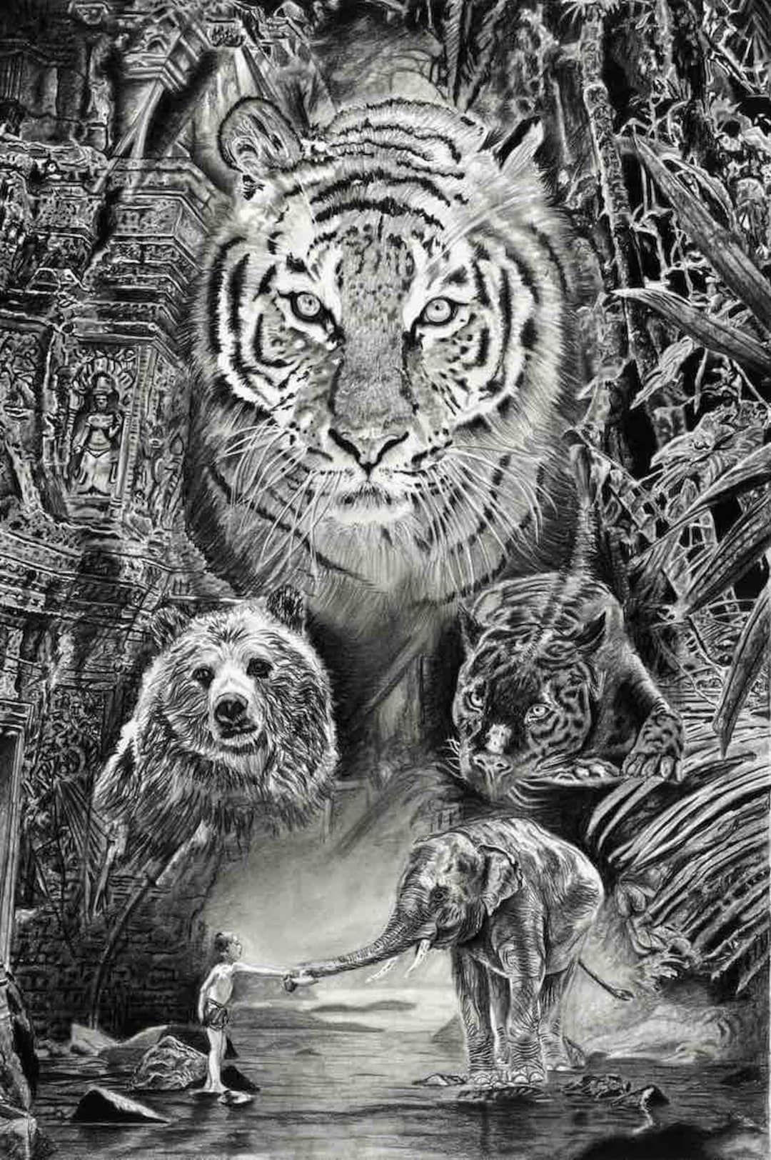 Jungle Pencil Drawing