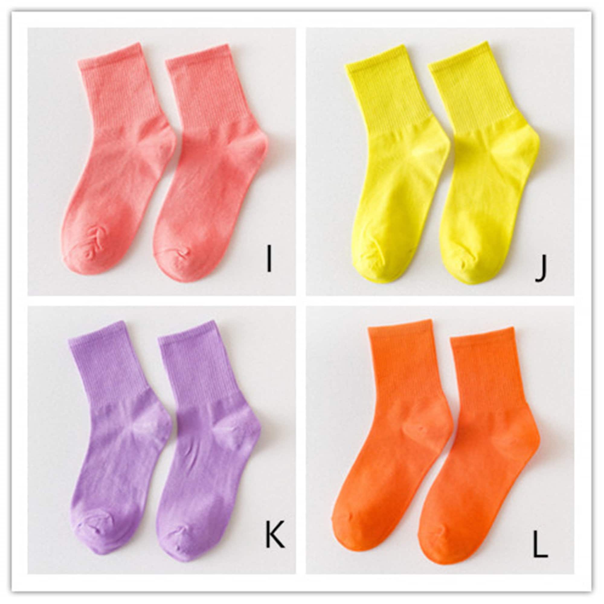 Calcetines de algodón de color sólido minimalista calcetines | Etsy