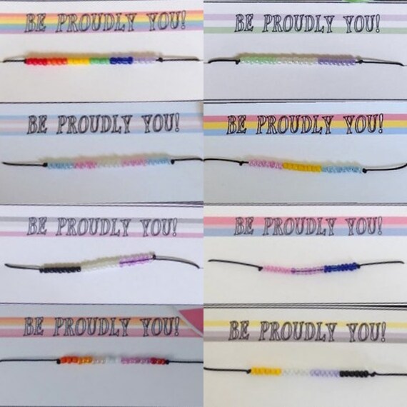 Pride Bead Bracelet Multiple Identity and Flags LGBTQ Gift - Etsy