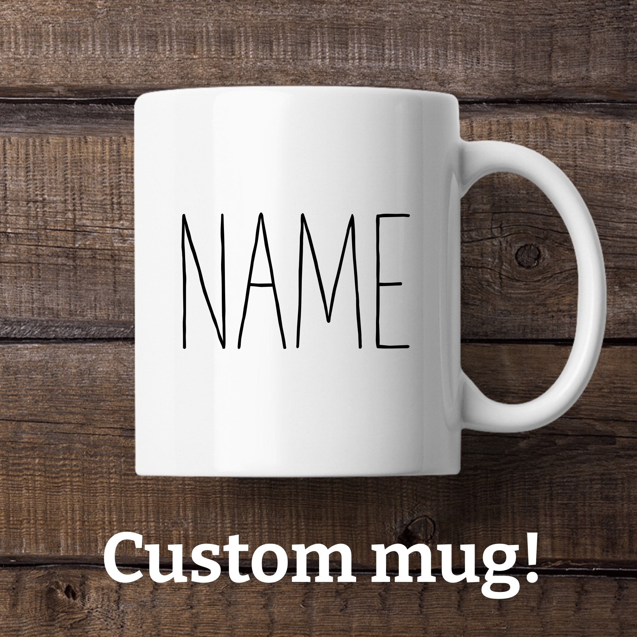 Custom Name Farmhouse Style Minimalist Gift Mug - Etsy