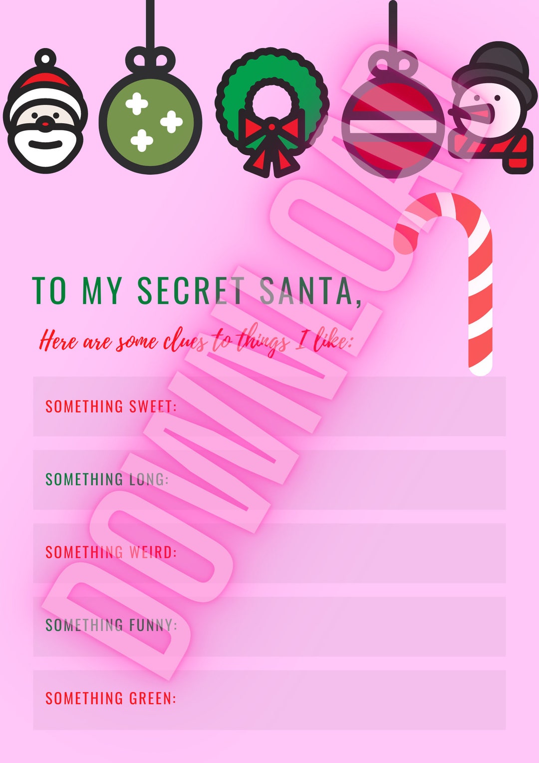 Secret Santa Clues - Etsy
