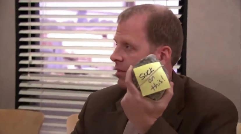 Goodbye Toby’s “suck on This” Rock Gift Wrapped — the Office Gag Gift ...