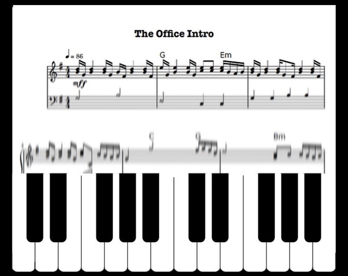 The Office Intro Theme Song Piano Sheet Music - Etsy