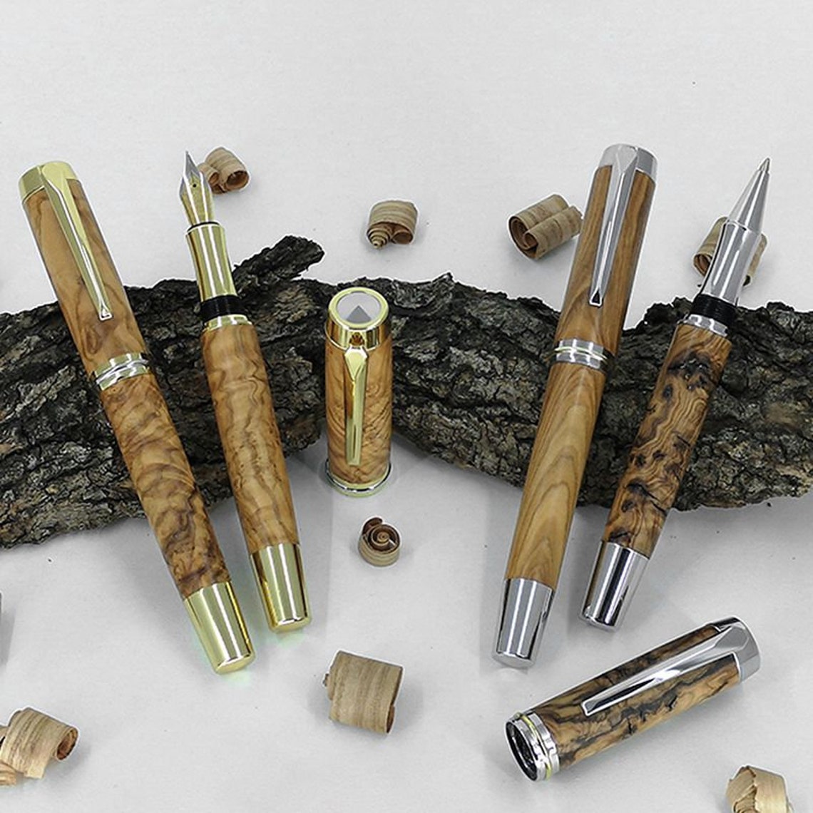 Olive Wood Fountain and Rollerball Pen Olivewood Pens® - Etsy