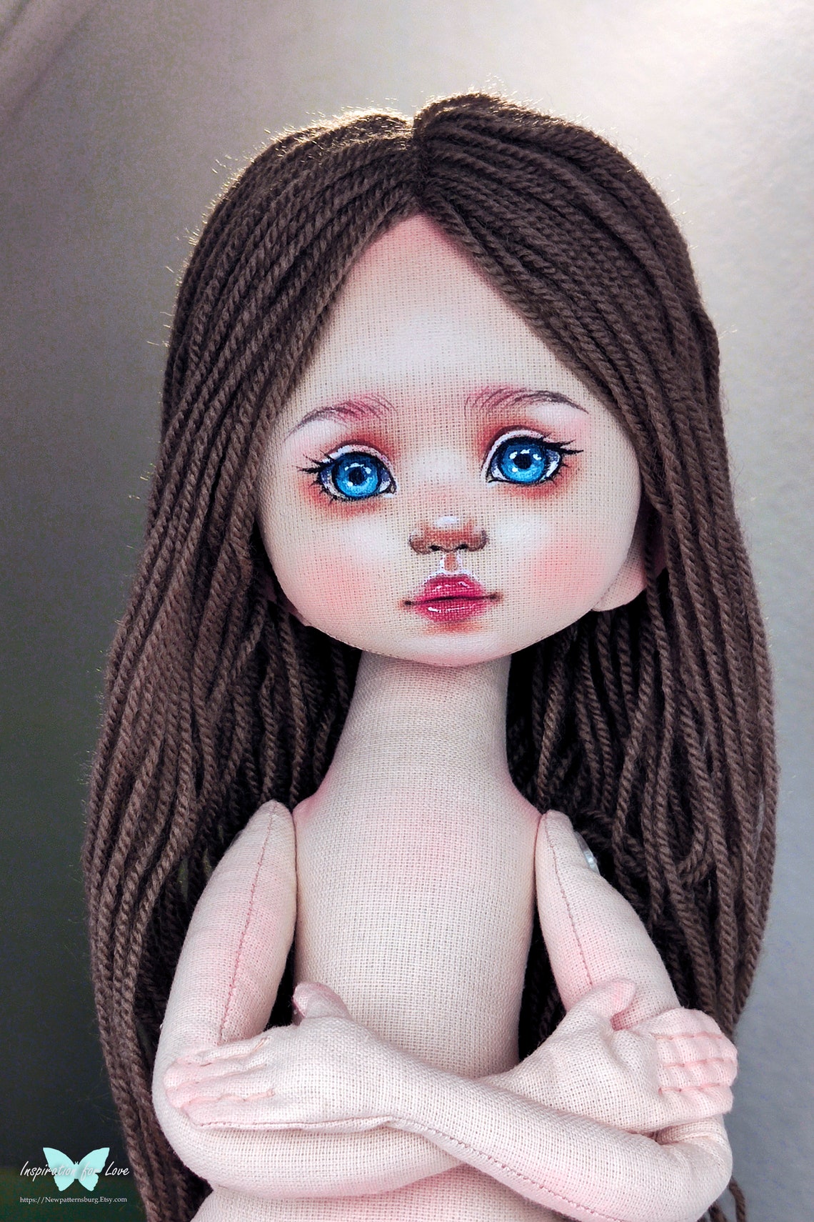 PDF Pattern Boneca With Face Template Sewing 16 Inch Rag Doll Adriana ...