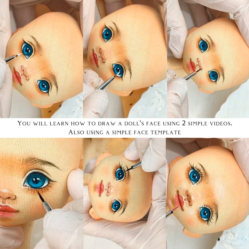 Video Tutorial on Drawing the Face of a Rag Doll Daisy Rosie Using a ...