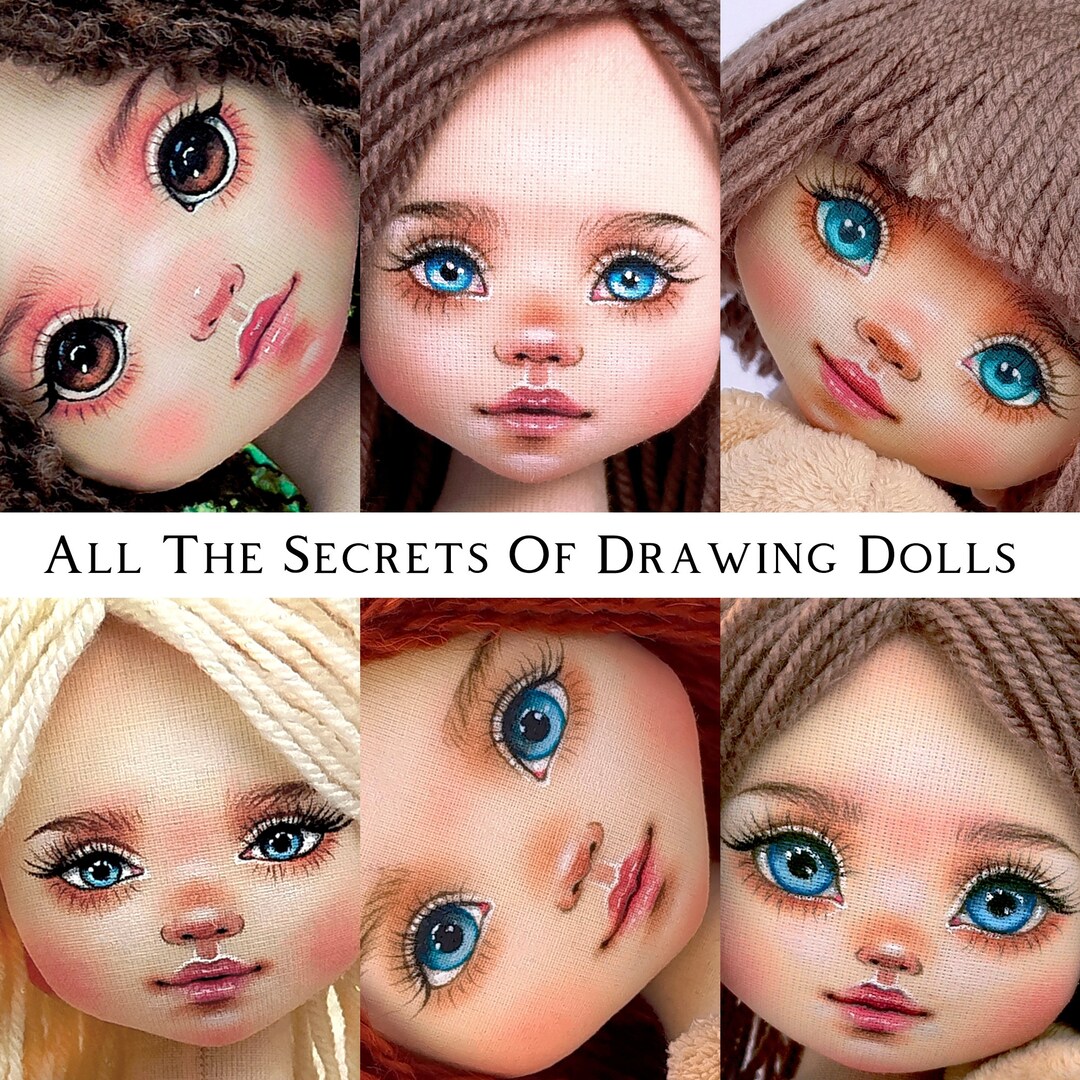 Collection of 6 Tutorials / Video Face Drawing Doll / PDF Tutorial Doll ...